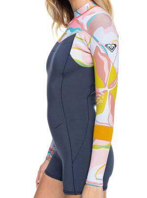 Roxy Syncro Womens 2/2 BZ Spring Suit - Jet Grey/Coral Flame/Temple ...