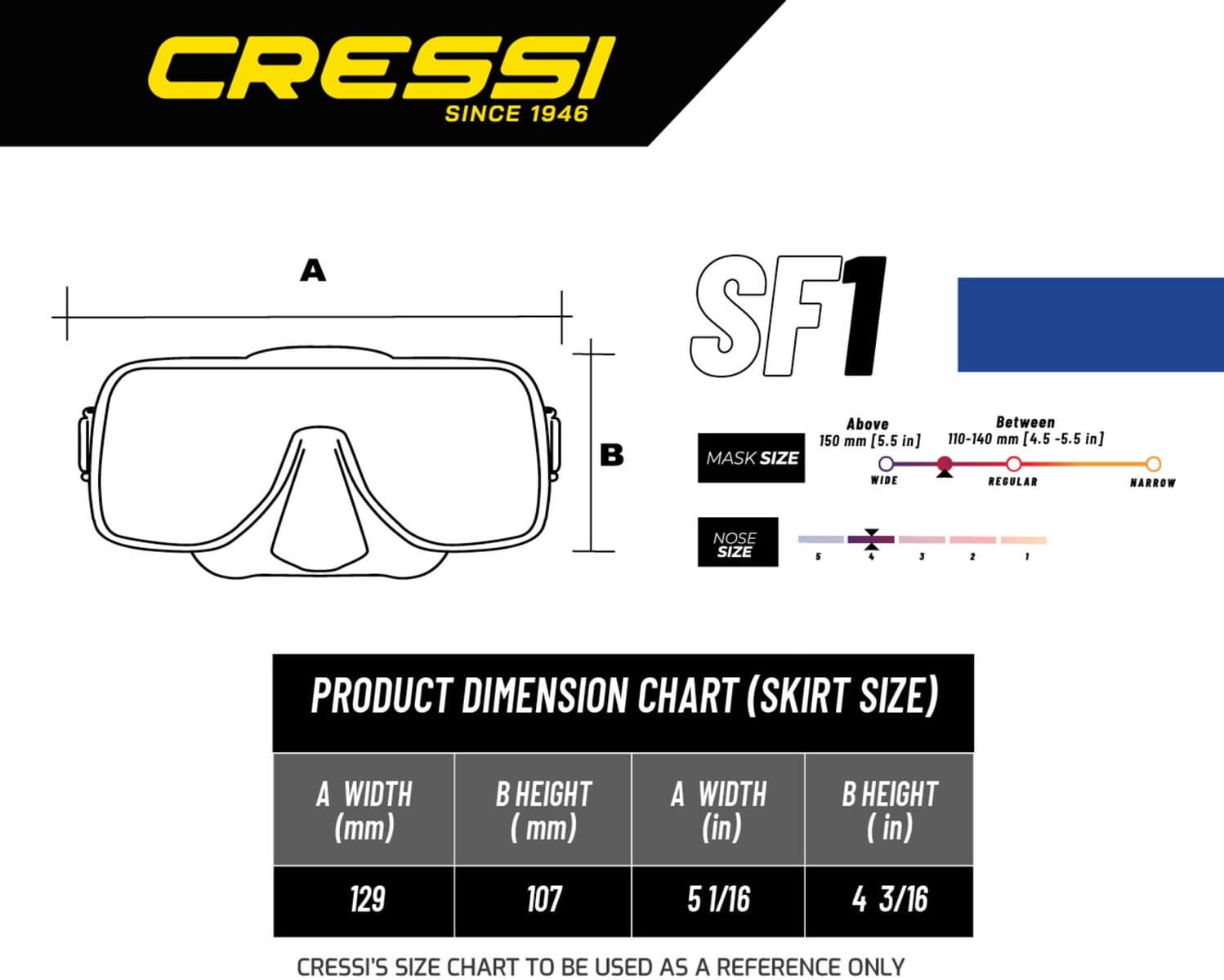 Cressi SF1 Frameless Diving Mask | Dive Shop Online