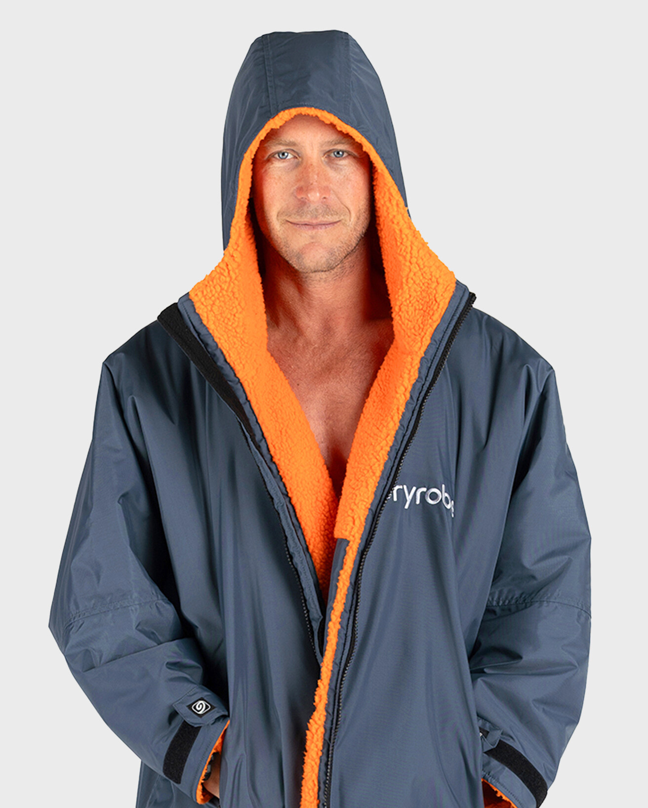 Dryrobe Advance Long Sleeve Changing Robe | Grey & Orange | Dive Shop ...