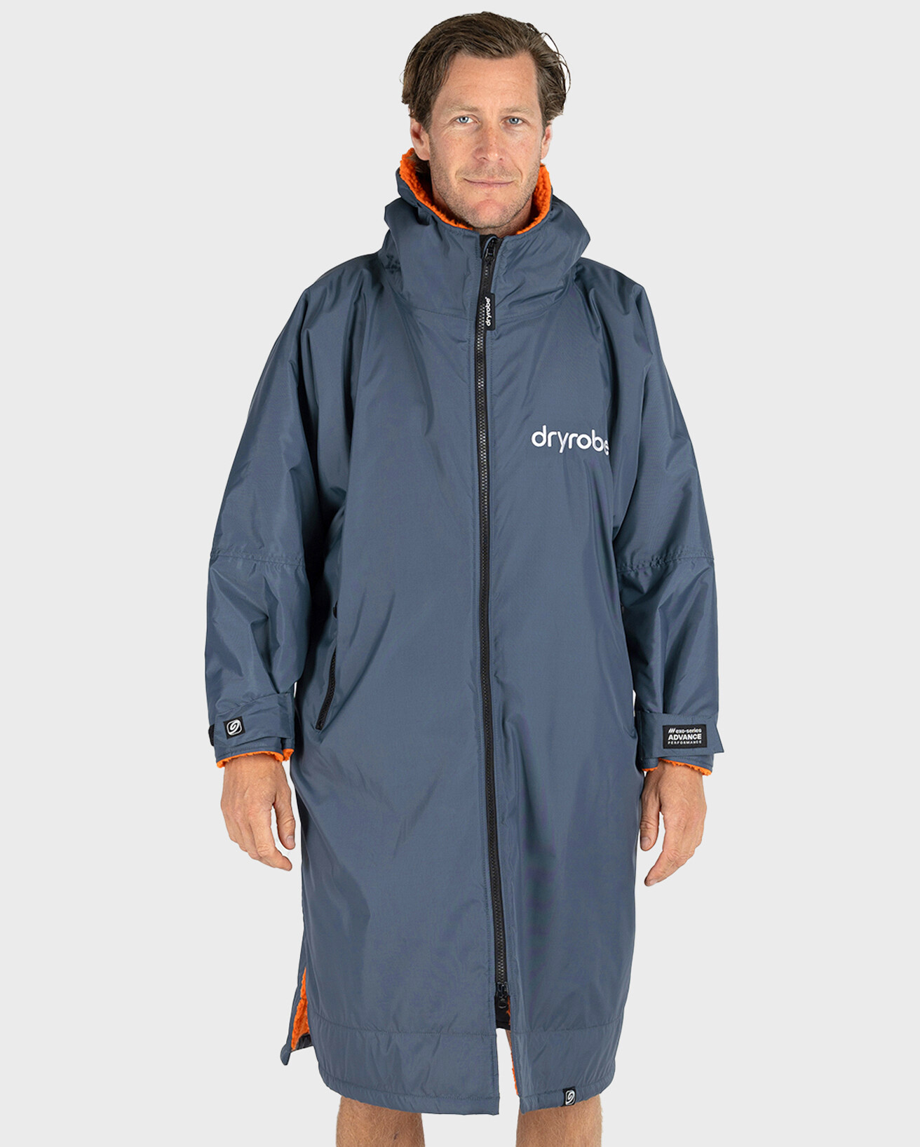 Dryrobe Advance Long Sleeve Changing Robe | Grey & Orange | Dive Shop ...